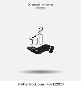 Infographic Hand Chart Icon Vector Illustration Stock Vector (Royalty ...