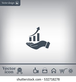 Infographic Hand Chart Icon Vector Illustration Stock Vector (Royalty ...