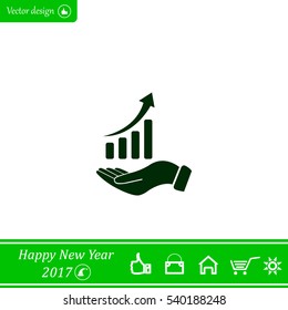 Infographic Hand Chart Icon Vector Illustration Stock Vector (Royalty ...