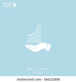 Infographic Hand Chart Icon Vector Illustration Stock Vector (Royalty ...