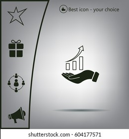 Infographic Hand Chart Icon Vector Illustration Stock Vector (Royalty ...