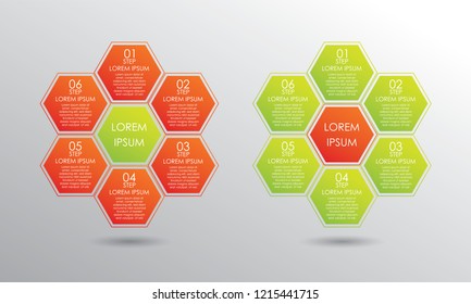 Infographic Honeycomb Structure Template Set On Stock Vector (Royalty ...
