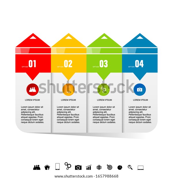 Infographic Icon Arrow Set Colored Art Stock Vector (Royalty Free ...