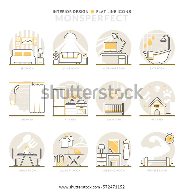 Infographic Icons Elements About Interior Design Stock Vector (Royalty ...