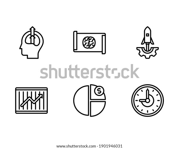 Infographic Icons Thinking Forward Brain Rocket Stock Vector (Royalty ...