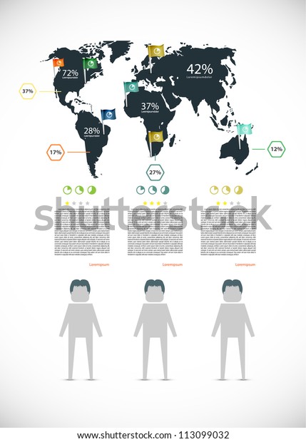 Infographic Illustration Map People Stock Vector (Royalty Free ...