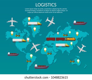 Vektor Stok Infographic Illustration Transportation Process Logistics ...