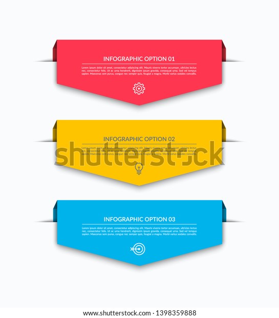 Infographic Layout Template 3 Arrows Labels Stock Vector (Royalty Free ...