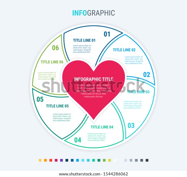 Infographic Love Template 6 Steps Design: เวกเตอร์สต็อก (ปลอดค่า ...