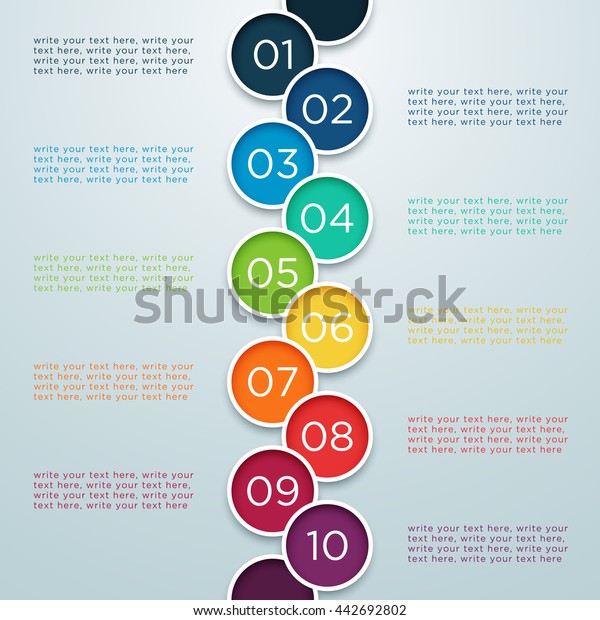 Infographic Numbers 1 10 Overlapping Circles Stock Vector (Royalty Free ...