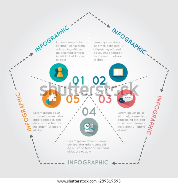 Infographic Pentagon Template Diagram Graph Presentation Stock Vector ...