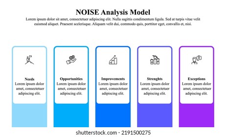 Infographic Presentation Template Noise Analysis Model Stock Vector ...