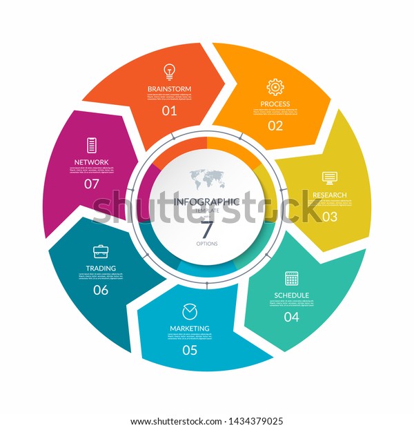 Infographic Process Chart Cycle Diagram 7 Stock Vector (Royalty Free ...