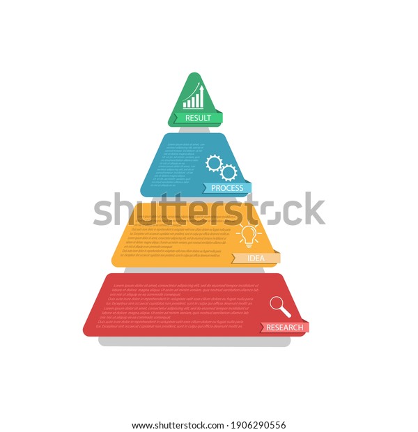 Infographic Pyramid Triangle Diagram Divided Into Stock Vector (Royalty ...