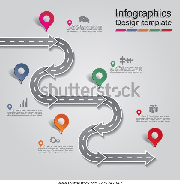 Infographic Report Template Arrows Icons Vector Stock Vector (Royalty ...