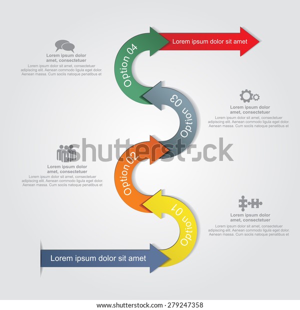 Infographic Report Template Arrows Icons Vector Stock Vector (Royalty ...