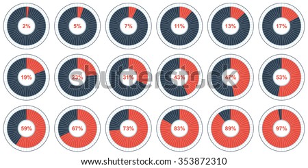 Infographic Set Progress Pie Charts Vector Stock Vector (Royalty Free ...