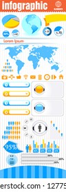 Infographics World Map Flags Different Countries Stock Vector (Royalty ...