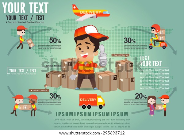 Infographic Shipping On World Template Design Stock Vector (Royalty ...