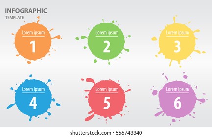 Infographic Splash Design Template Numbers Six Stock Vector (Royalty ...