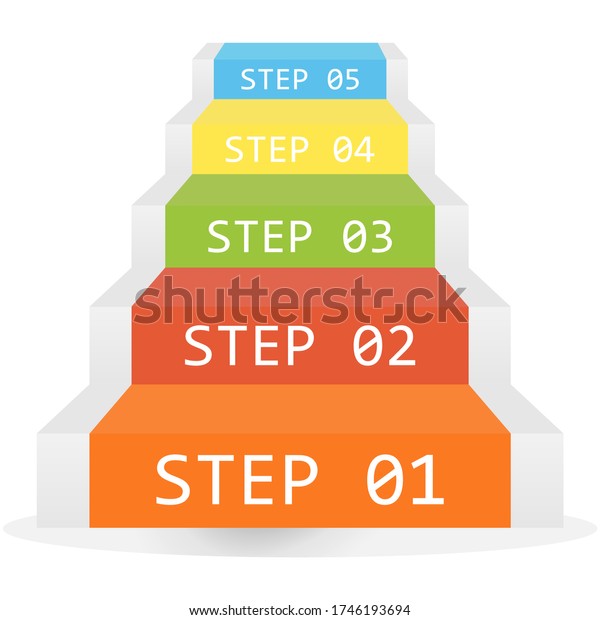 Infographic Stairs 5 Steps Vector Infographic Stock Vector (Royalty ...
