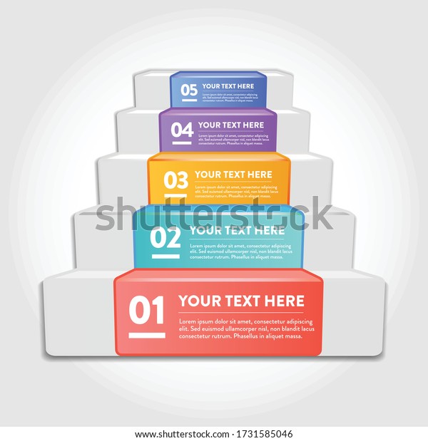 Infographic Stairs Design Numbered Steps Your Stock Vector (Royalty ...