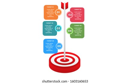 Presenting Target Infographic 4 Steps Business Stock Vector (Royalty ...