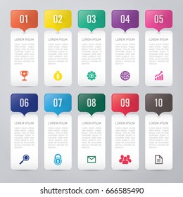 Infographic Template 10 Options Stock Vector (Royalty Free) 666585490 ...