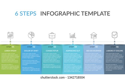 Infographic Template 6 Steps Workflow Process Stock Vector (Royalty ...