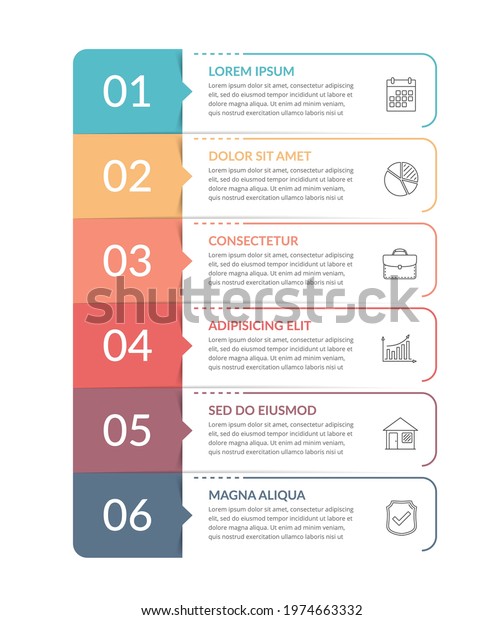 Infographic Template 6 Steps Workflow Process: vector de stock (libre ...