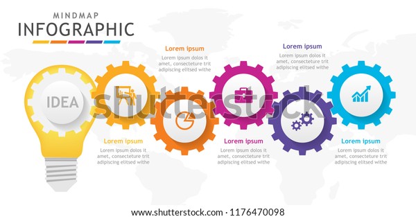 Infographic Template Business 5 Steps Mindmap Stock Vector (Royalty ...