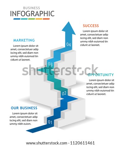 Infographic Template Business Steps Step Overcome Stock Vector (Royalty ...