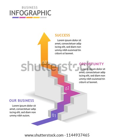 Infographic Template Business Steps Step Overcome Stock Vector (Royalty ...