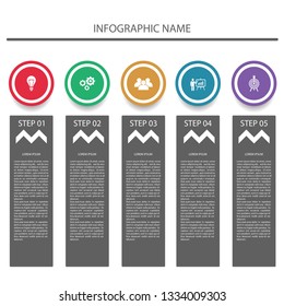 Chevron Arrow Infographic Template Perfect Notebox Stock Vector ...