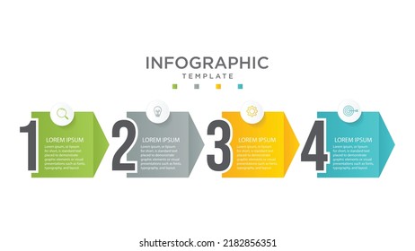 Infographic Template Four Option Process Step Stock Vector (Royalty ...