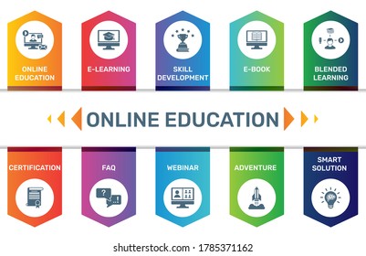 Infographic Template Online Education Data Visualization Stock Vector ...