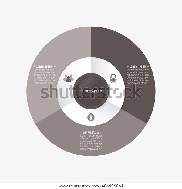 Infographic Template Pie Black Charts 3 Stock Vector (Royalty Free ...