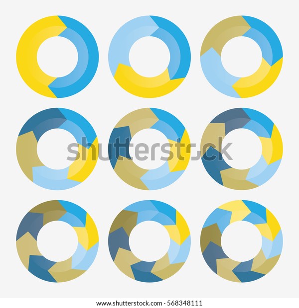 Infographic Template Pie Blue Yellow Charts Stock Vector (Royalty Free ...