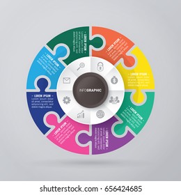 Infographic Template Pie Charts 8 Steps Stock Vector (Royalty Free ...