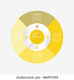 Infographic Template Pie Yellow Charts 4 Stock Vector (Royalty Free ...