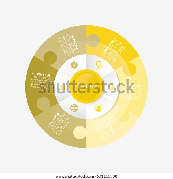 Infographic Template Pie Yellow Charts 6 Stock Vector (Royalty Free ...