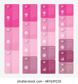 Infographic Template Pink 3 4 5 Stock Vector (Royalty Free) 487639135