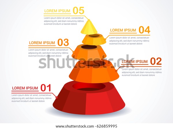 Infographic Template Pyramids Diagram Vector Illustrator Stock Vector ...