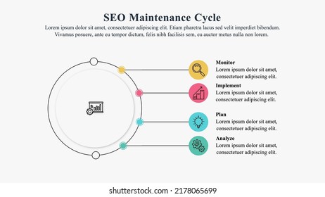 Infographic Template Seo Maintenance Cycle Icons Stock Vector (Royalty ...