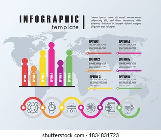 Infographic Template Statistics Earth Planet Maps Stock Vector (Royalty ...
