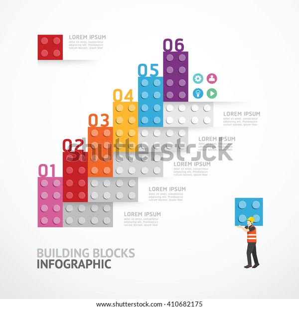 Infographic Template Step Building Blocks Banner Stock Vector (Royalty ...