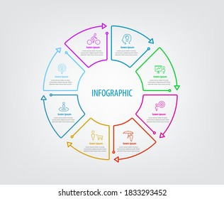 Infographic Thin Line Circle Design 8 Stock Vector (Royalty Free ...
