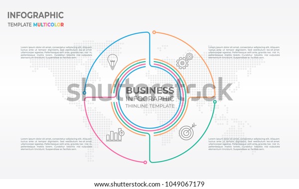 Infographic Thin Line Circle Design 4 Stock Vector (Royalty Free ...