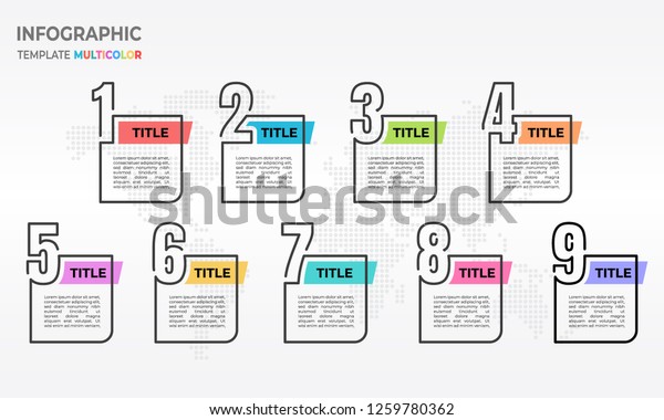 Infographic Thin Line Template Numbers 9 Stock Vector (Royalty Free ...