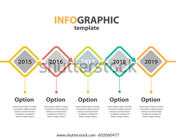 Infographic Timeline Progressive Years Template Diagram Stock Vector ...